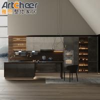 China Bohemian Italian Design Kitchen Cabinet with Leather Door Finish and 5 Year Warranty for sale