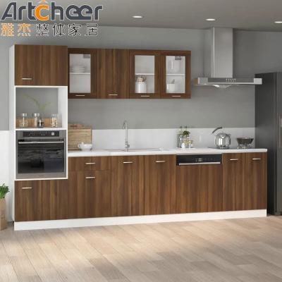 China Particle Board Kitchen Cabinets with Paint Finish for Industrial Style Modular Kitchen Furniture for sale