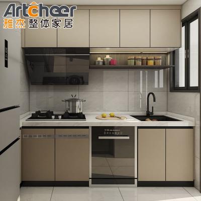 China Modern Design Plywood Carcase Kitchen Cabinet with Customizable Size for Modular Kitchen for sale