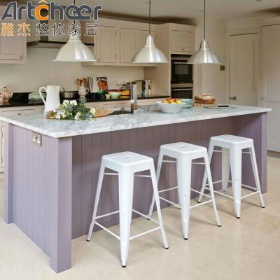 China Modern Design Kitchen Island with Matte Black Lacquer Finish and Customized Size for sale