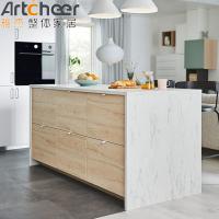 China Modern Design Kitchen Island with Quartz Stone Top and Solid Timber Drawers for sale