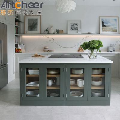 China Modern Design Marble Stone Top Kitchen Island Bar Cabinet with Customized Size for sale