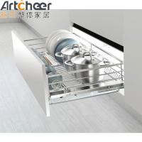 China Stainless Steel 304# Kitchen Basket with Soft Close for Modern Cabinet Organizer for sale