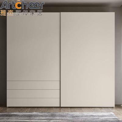 China Sliding Closet Doors with Melamine Finish in Italian Minimalist Style and Customized Size for sale