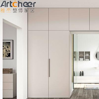 China Modern Wardrobe with Melamine Finish Hidden Door and Customized Size for Bedroom and Hotel for sale