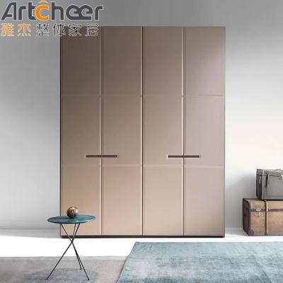 China Italian Style Luxury Leather Wardrobe Closet with Customized Size and Eco-Friendly Material for sale