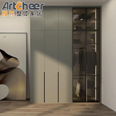 China Modern Stylish Solid Wood Wardrobe with Customized Size for Bedroom Storage for sale
