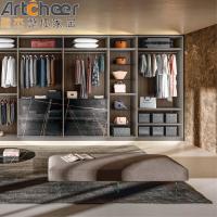 China Customized Size Glass Door Walk In Wardrobe with Eco-Friendly Material for Bedroom Furniture for sale