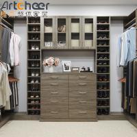 China Modern Design Walk-in Wardrobe with Melamine Finish and Custom Size Drawers and Island Cabinet for sale