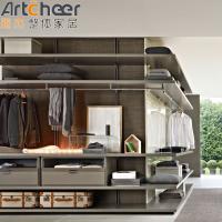 China Modern Open Design Walk In Wardrobe Closet with Melamine Panel Finish in Custom Size for sale