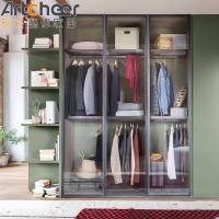China Modern Style Walk In Wardrobe with Aluminium Frame and Glass Door for Bedroom for sale