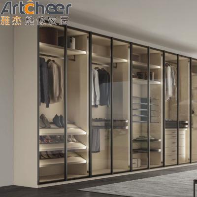 China Modern Stylish Walk In Wardrobe with Aluminium Frame and Customized Size for Bedroom for sale
