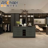China Modern Walk-in Wardrobe with Aluminium Handle Minimalist Design and Glass Door for Bedroom for sale