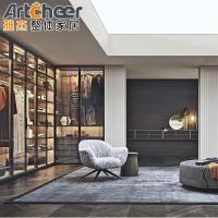 China Modern Stylish Walk In Wardrobe with LED Lights and Customized Size for Bedroom for sale