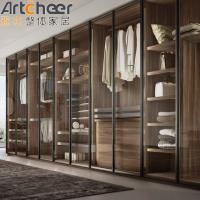China Luxury Glass Door Walk In Wardrobe with Aluminium Frame and Modern Design for sale