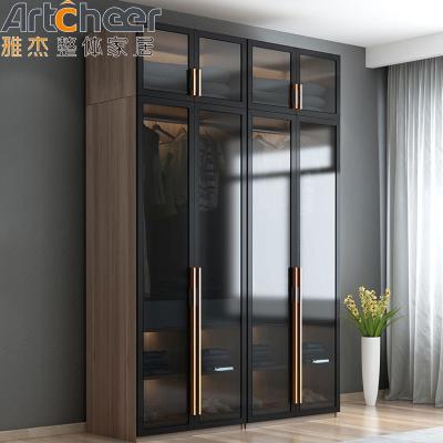 China Scandinavian Glass Door Walk In Wardrobe with Customized Size and Contemporary Design for sale