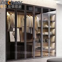 China Modern Stylish Walk-in Wardrobe with Aluminium Frame and Customized Size for sale