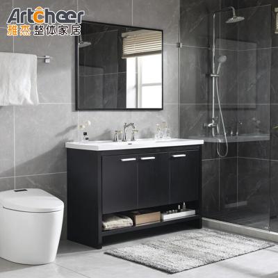 China Modern Design Bathroom Vanity with Ceramic Basin and Eco-Friendly Plywood Construction for sale