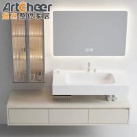 China Modern Wall-mounted Bathroom Vanity Set with Eco-Friendly Plywood and Soft Closing Drawers for sale