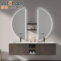 China Modern Contemporary Bathroom Vanity Cabinet with LED Light and Plywood Construction for sale