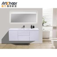 China Modern Design Wall-mounted Bathroom Vanity Combo with LED Mirror for Apartments for sale