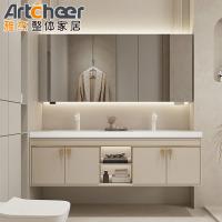 China Modern Water Resistant Soft Closing Eco-Friendly Bathroom Vanity Combo with Mirror and Basin for sale