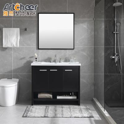 China Floor Standing Bathroom Vanity Combo with Water Resistant Plywood and Smart Mirror for sale
