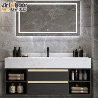 China Wall-mounted Bathroom Vanity with Quartz Stone Table Top and Contemporary Design for sale