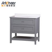 China Modern Solid Wood Bathroom Vanity with Dressing Table Design and Stone Table Top for sale