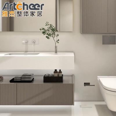 China Modern Solid Wood Bathroom Vanity with Customized Color and Contemporary Design for sale