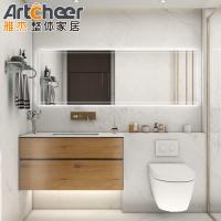 China European Style Modern Floating Bathroom Vanity with Double Sink and Vanity Cabinet for sale