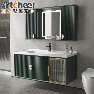China Large Size Wall-mounted Bathroom Vanity Combo with Two Mirror Cabinets for sale