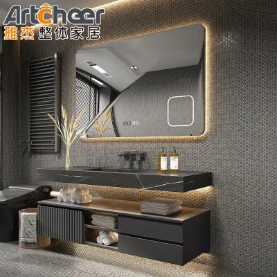 China Modern Waterproof Customized Bathroom Vanity Cabinet with Mirror and Countertop for sale