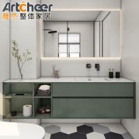 China Modern Solid Wood Bathroom Vanity Cabinet with Customizable Size and Contemporary Design for sale