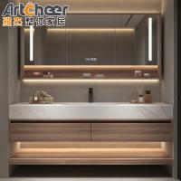 China American Style Solid Wood Bathroom Vanity with Marble Countertop and Contemporary Design for sale