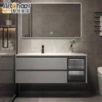 China Modern Design Bathroom Vanity with Quartz Countertop and Plywood Construction for sale
