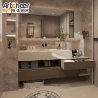 China Modern Bathroom Vanity Combo with Quartz Stone Top and Customizable Size for sale