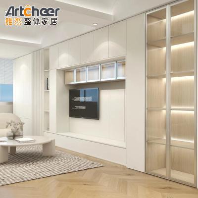 China Modern Fireplace Design TV Cabinet with Hidden TV Lift and Customized Size for Living Room for sale