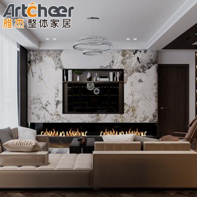 China Retractable Solid Wood TV Cabinet with Nordic Design Coffee Table for Modern Living Room for sale