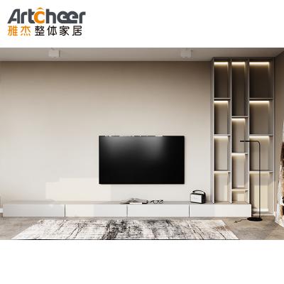 China Modern Design TV Cabinet with Laminated Finish and Customized Size for Living Room for sale