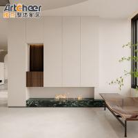China Modern Wall Mounted TV Cabinet with Fireplace Design White Lacquer Finish and Adjustable Height for sale