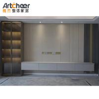 China Scandinavian Design TV Cabinet with Glass Door and Customized Size Wall Mounted Cabinet for sale