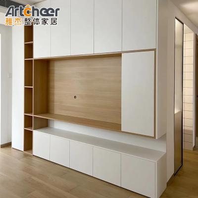China Modern Stylish TV Cabinet with Melamine Panel Finish and Customized Size for Living Room for sale
