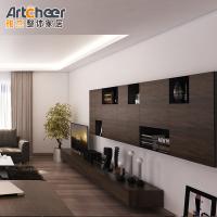 China Modern Luxury Mahogany Veneer TV Cabinet with Adjustable Height and Wall Mounted Design for sale