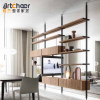 China Modern Design Aluminum Frame Display Cabinet with Adjustable Shelf for Living Room for sale