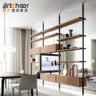 China Modern Design Aluminum Frame Display Cabinet with Adjustable Shelf for Living Room for sale