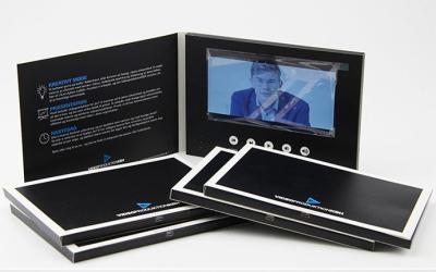 China Stand out video marketing brochure,7 inch LCD video brochure with 1300GSM hard cover for sale
