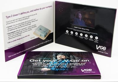 China Electronic multimedia LCD Video Brochure , automatic video booklet for business for sale