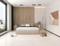 China Beige Carrara Full Body Polished Marble Porcelain Tile 470x1200mm Anti Slip Wear Resistant For Bathroom Wall for sale