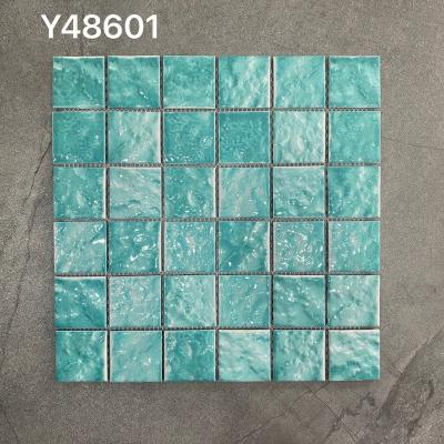 China Wholesale China  Ceramic Blue Square Swimming Pool Mosaic Tiles for Sale for sale
